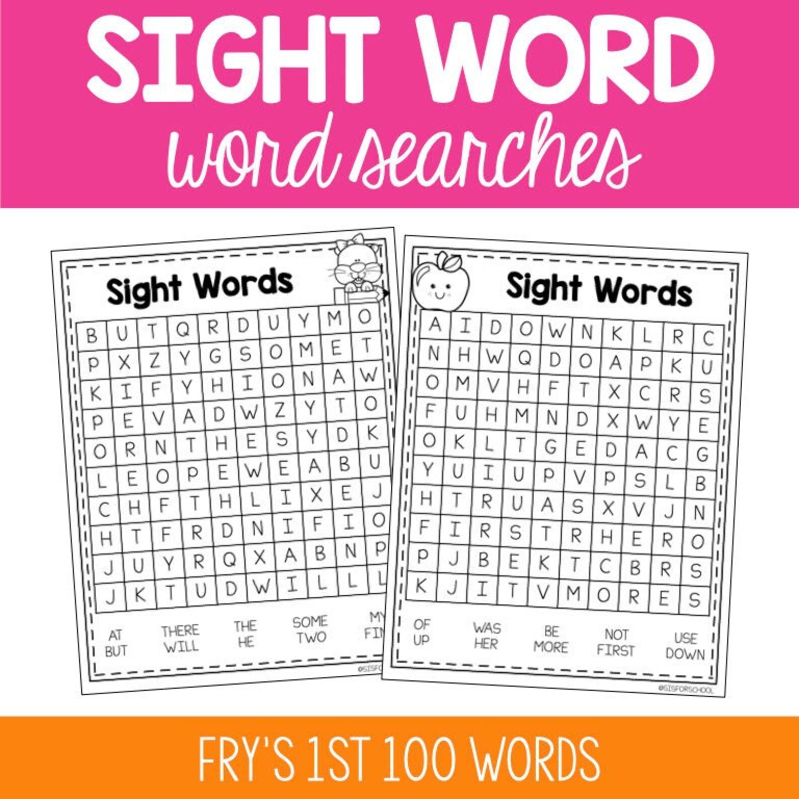 Sight Word Searches for First Grade, No Prep Sight Word Searches for ...