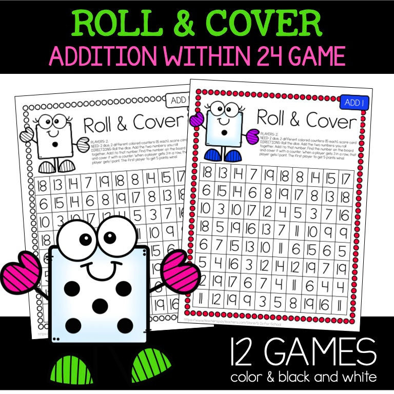 Addition to 20 Board Games, Printable Math Games for Centers - Etsy