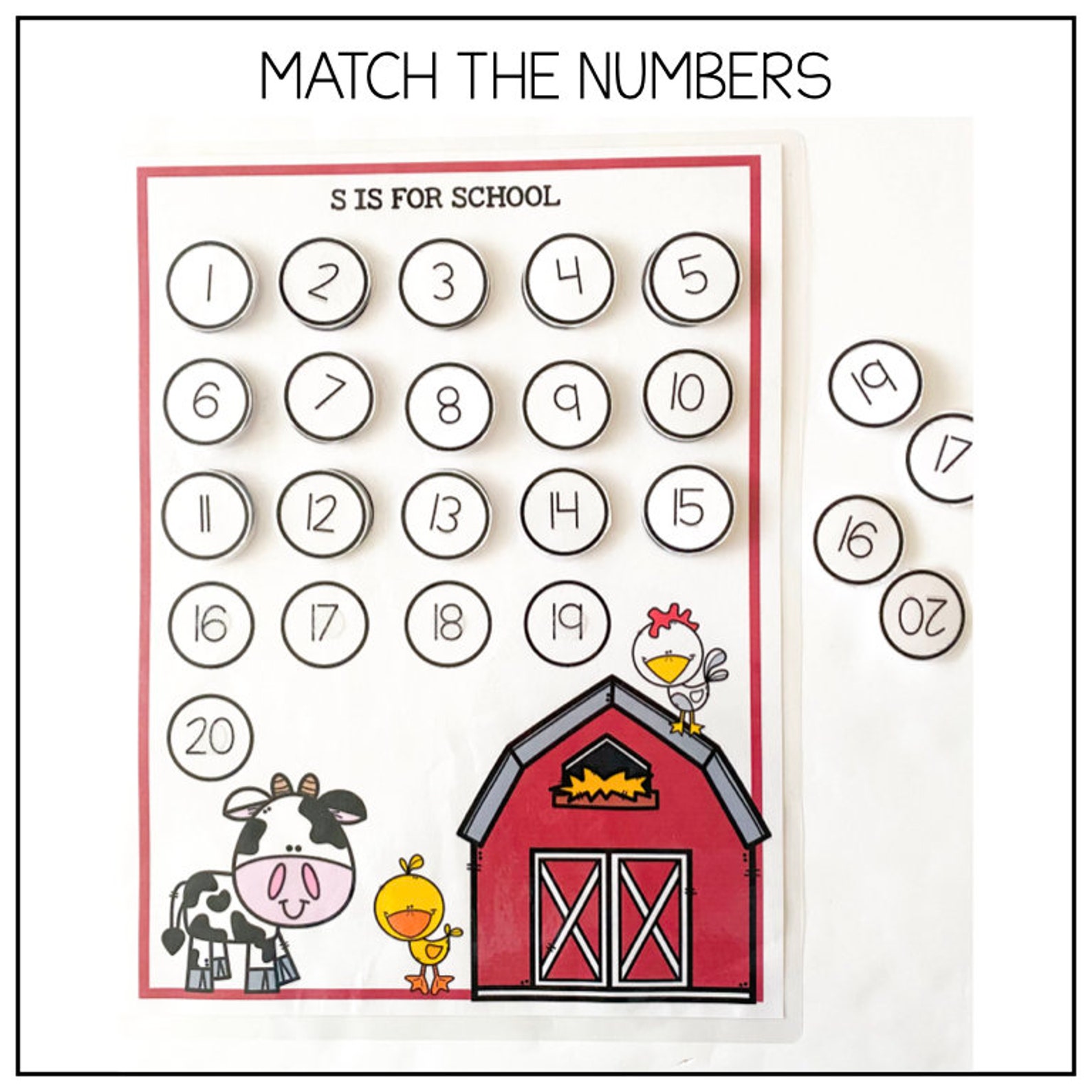 Farm Animal Letter & Number Matching Games, Printable PDF Activities ...