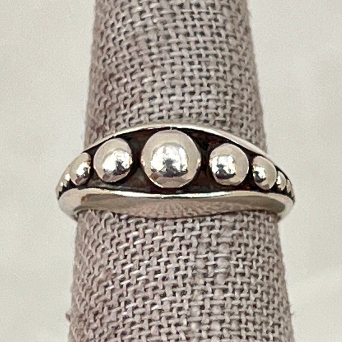 Sterling Silver Raised Beads Ring - Etsy