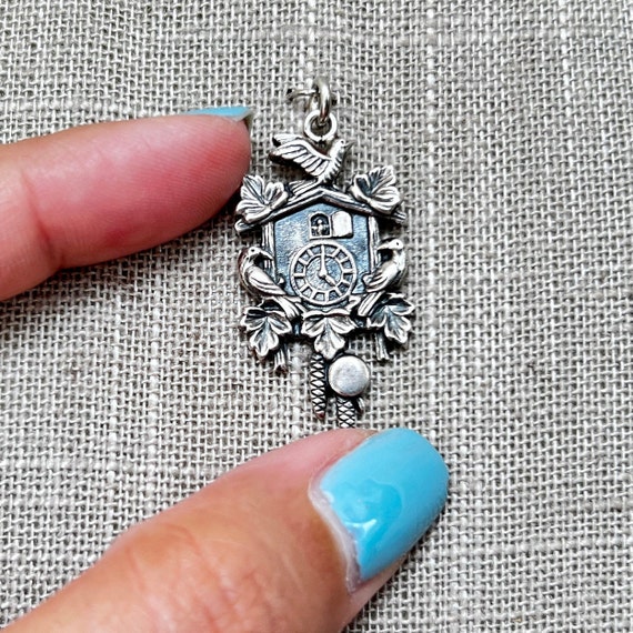Vintage 835 Silver Figural Cuckoo Clock Charm - Gem
