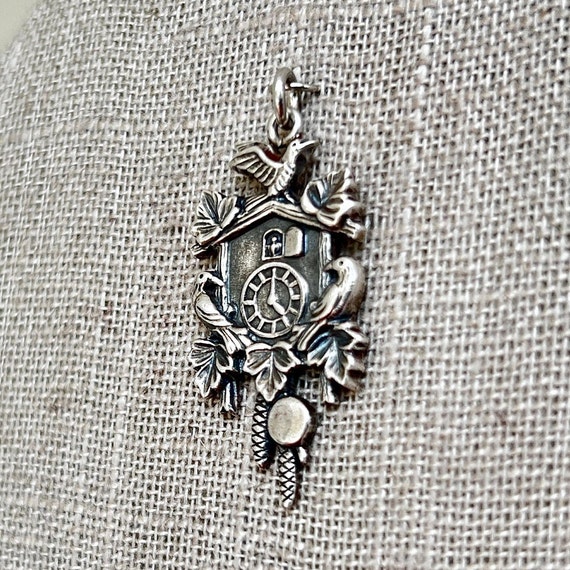 Vintage 835 Silver Figural Cuckoo Clock Charm - Gem