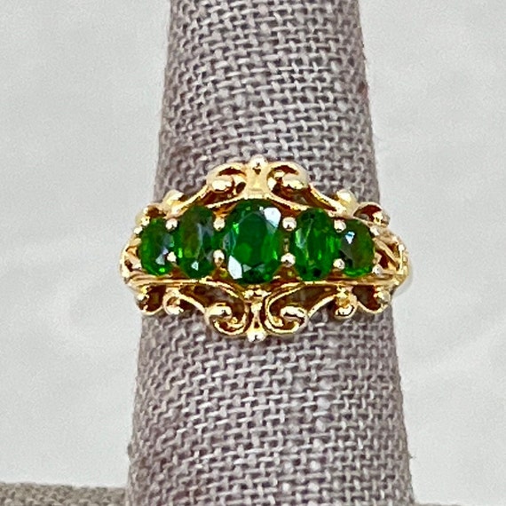 russian diopside ring sterling - Gem