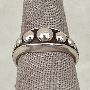 Sterling Silver Raised Beads Ring - Etsy