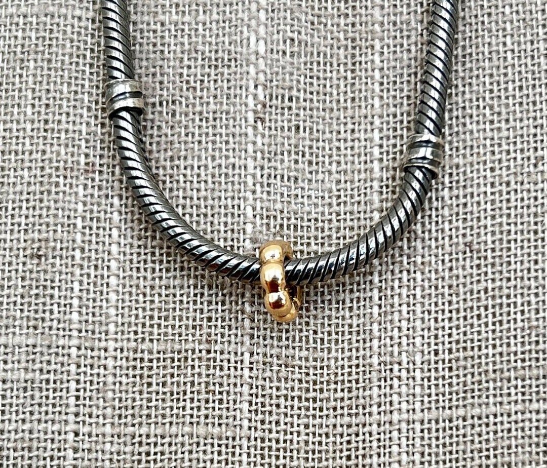 Authentic Pandora 14K Yellow Gold Floral Spacer Charm - Etsy
