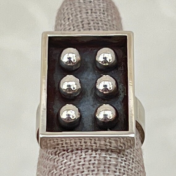 Sterling Silver Domino Ring - Gem