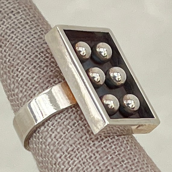 Sterling Silver Domino Ring - Gem