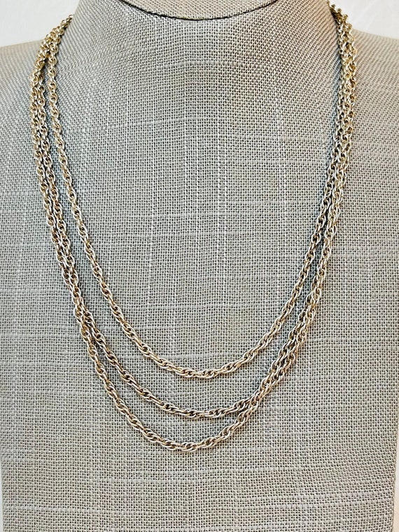 999 Pure Silver 15 1/2" 3 Strand Tiered Rope Necklace - Gem