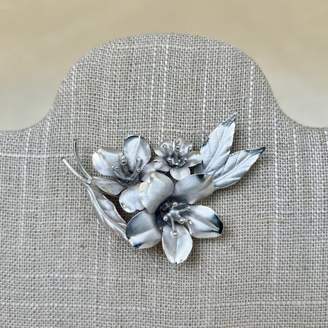 HSB, Harry S Bick Vintage Sterling Silver Flower Spray Brooch - Etsy