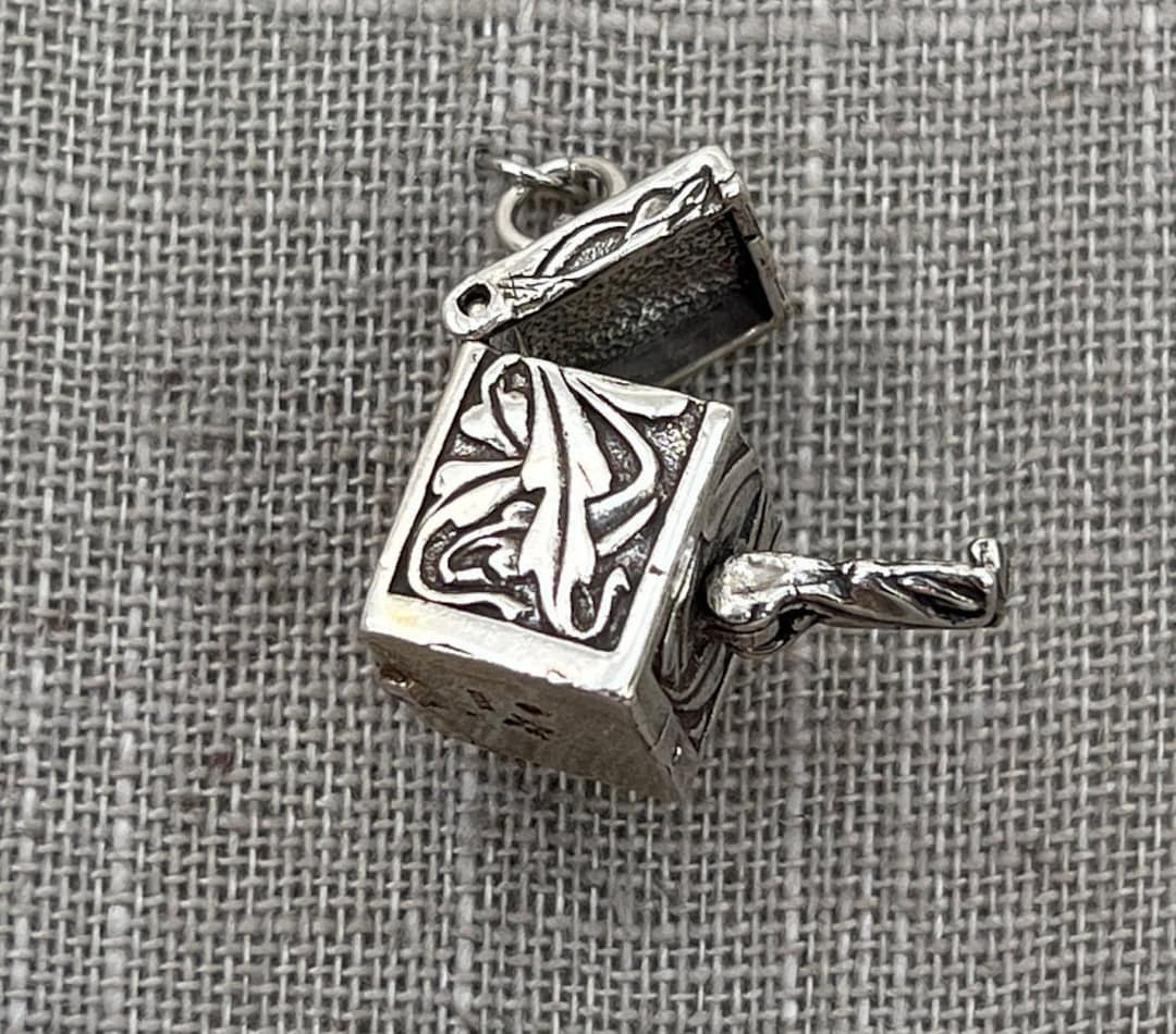 Vintage Sterling Silver Prayer Box Charm - Etsy