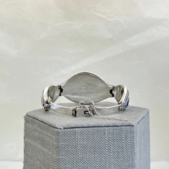 950 Silver Lapis Lazuli Hinged Bracelet - Gem