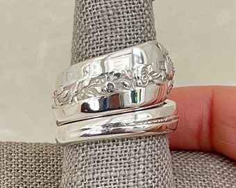 Sterling Silver Rose Spoon Ring - Etsy