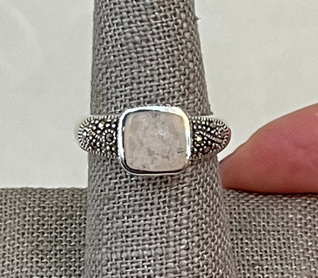 Vintage Sterling Silver Quartzite and Marcasite Ring - Etsy