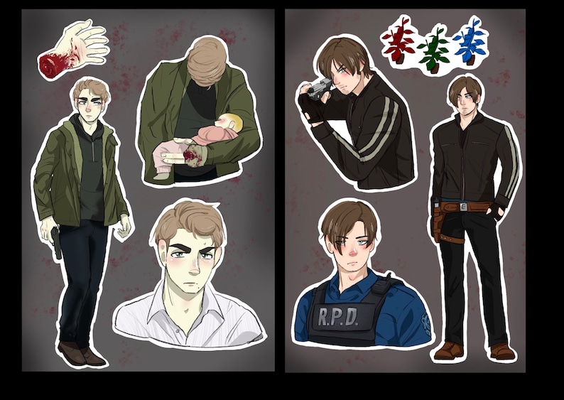 Resident Evil Leon S. Kennedy & Ethan Winters Sticker Sheet - Etsy