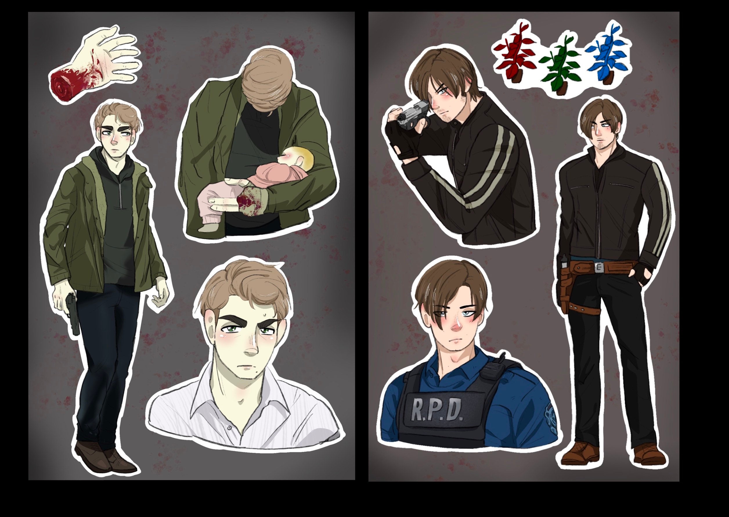 Resident Evil Leon S. Kennedy & Ethan Winters Sticker Sheet - Etsy