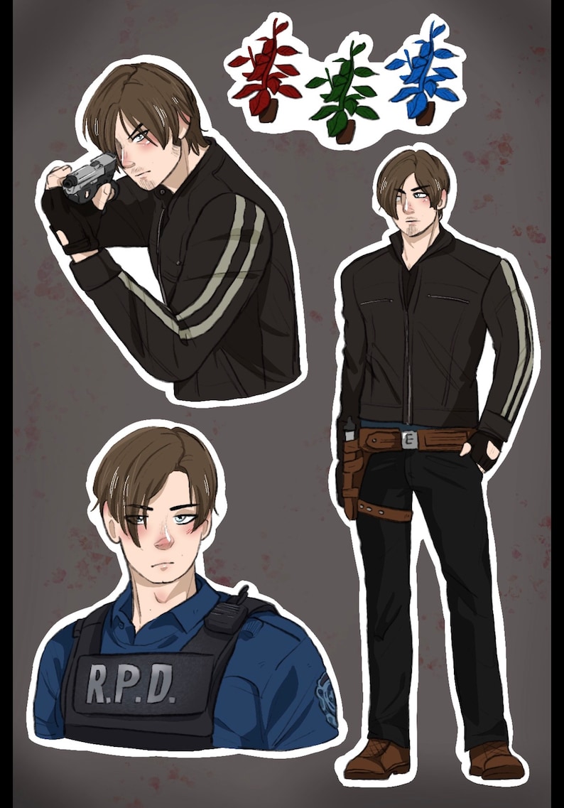 Resident Evil Leon S. Kennedy & Ethan Winters Sticker Sheet - Etsy