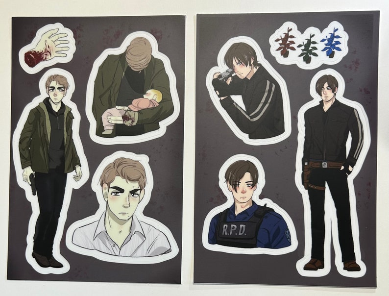 Resident Evil Leon S. Kennedy & Ethan Winters Sticker Sheet - Etsy