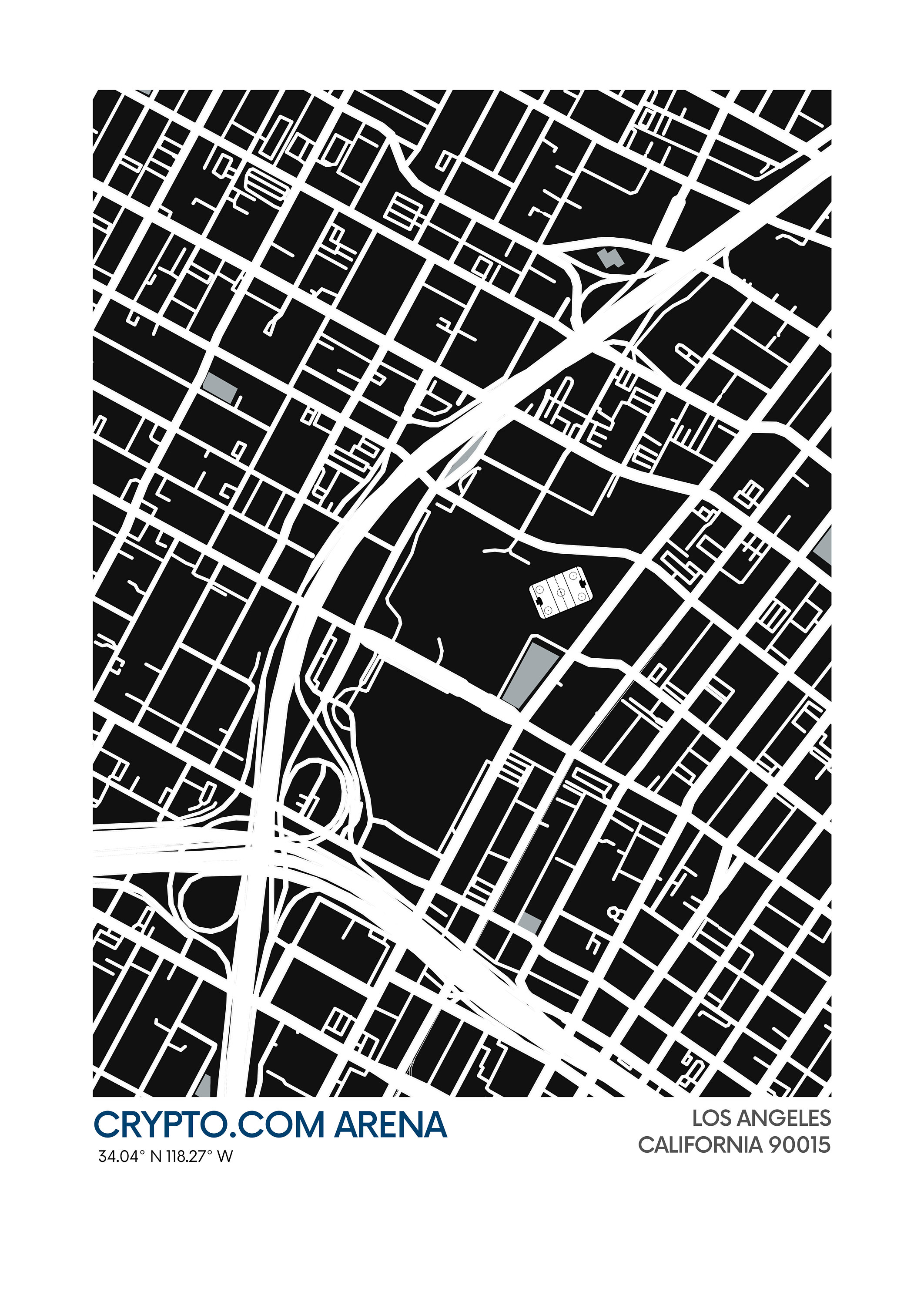 Los Angeles Kings Stadium Map Print - Team Colours - NHL Stadium Art ...