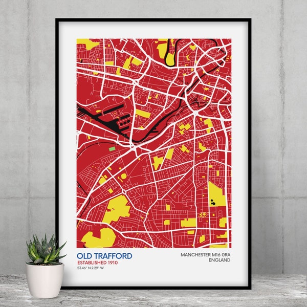 Manchester United Stadium Poster - Etsy