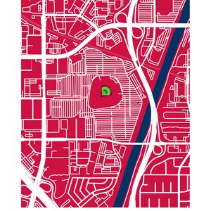 Los Angeles Angels Stadium Map Print Team Colours Baseball - Etsy