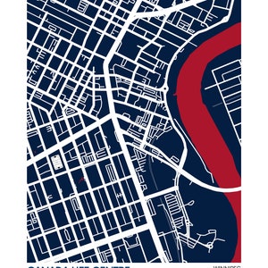 Winnipeg Jets Stadium Map Print - Team Colours - NHL Stadium Art Map ...