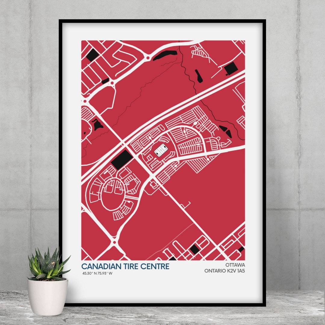 Ottawa Senators Stadium Map Print - Team Colours - NHL Stadium Art Map ...
