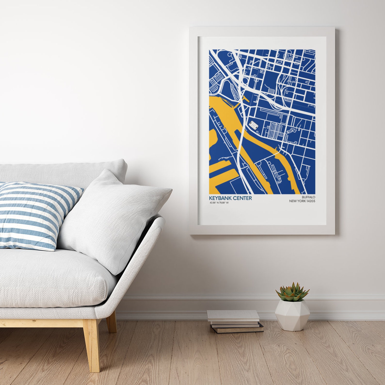 Buffalo Sabres Stadium Map Print - Team Colours - NHL Stadium Art Map ...