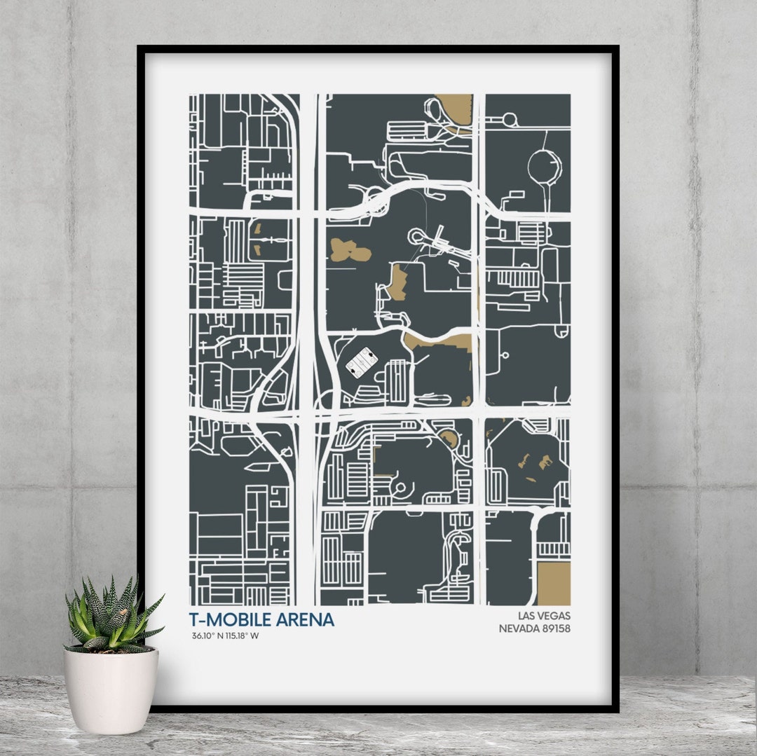 Vegas Golden Knights Stadium Map Print - Team Colours - NHL Stadium Art ...