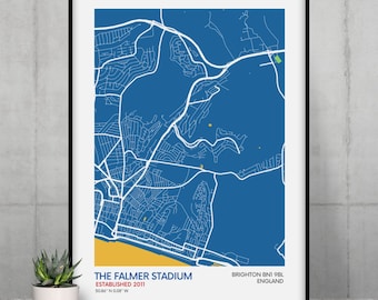The Brighton Football Tube Map - Etsy UK