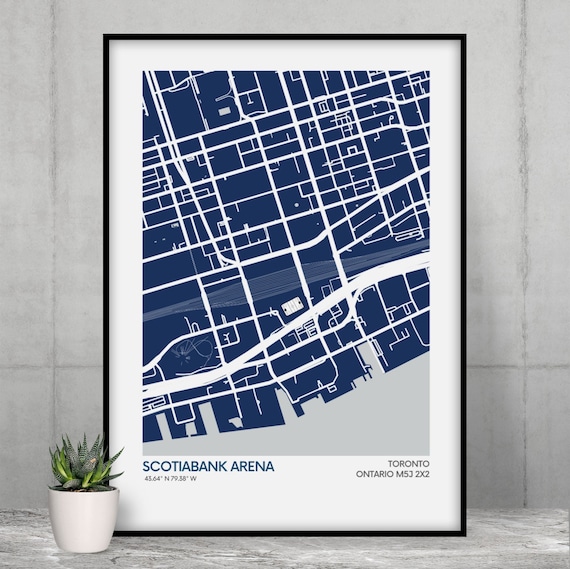 Toronto Maple Leafs Stadium Map Print Team Colours NHL - Etsy