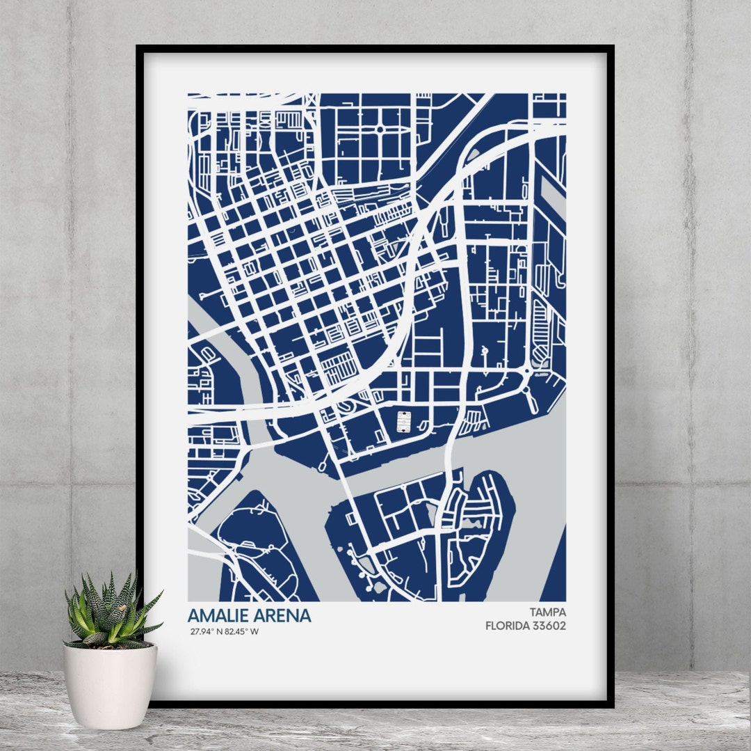 Tampa Bay Lightning Stadium Map Print - Team Colours - NHL Stadium Art ...