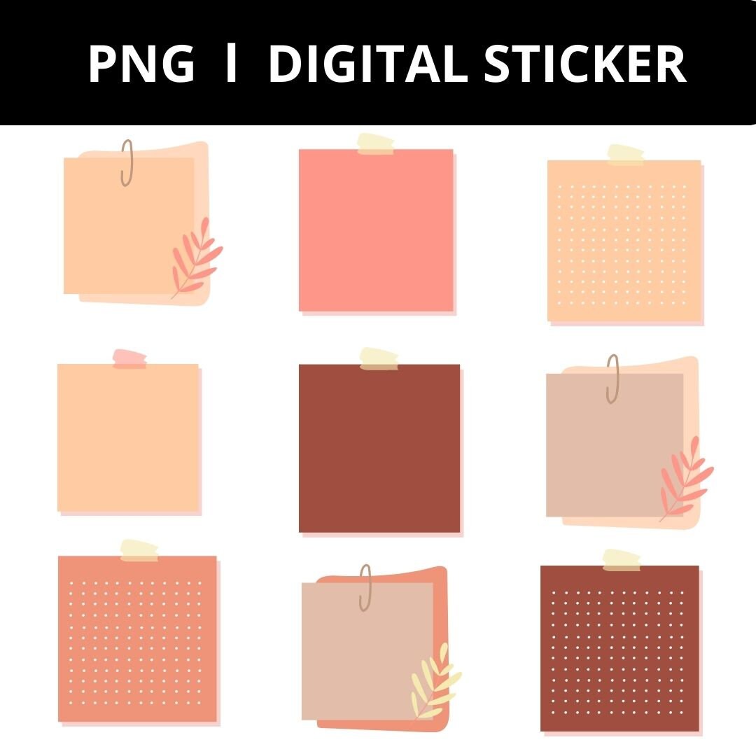 30 Digital Sticky Notes Digital Sticker Png Sticker - Etsy