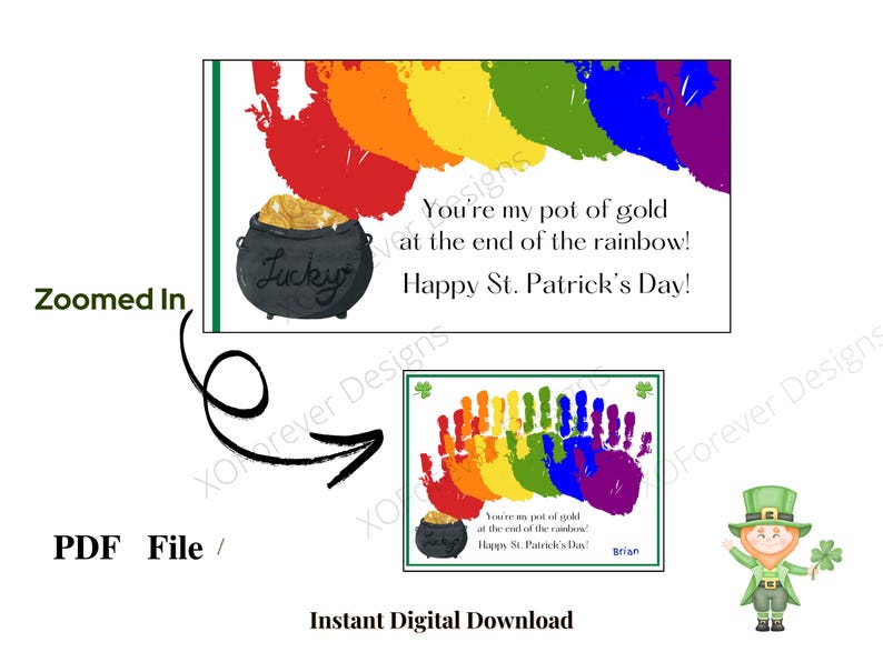 St Patrick Handprint | Rainbow Handprint | Preschool Activity ...