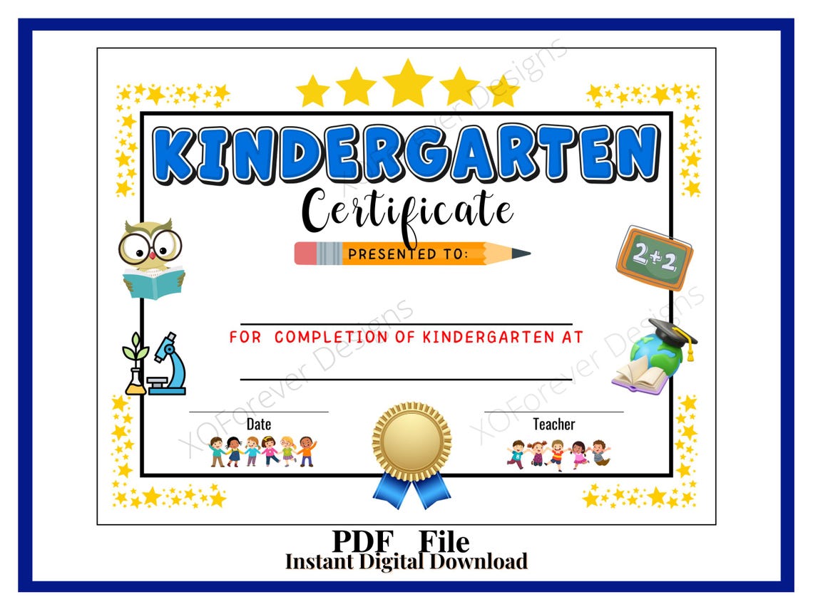Kindergarten Certificate | End of Year Certificate | Kindergarten ...