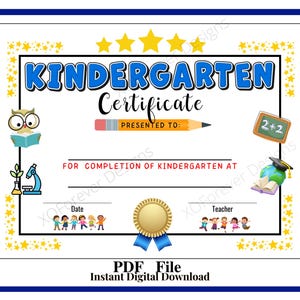 Kindergarten Certificate | End of Year Certificate | Kindergarten ...