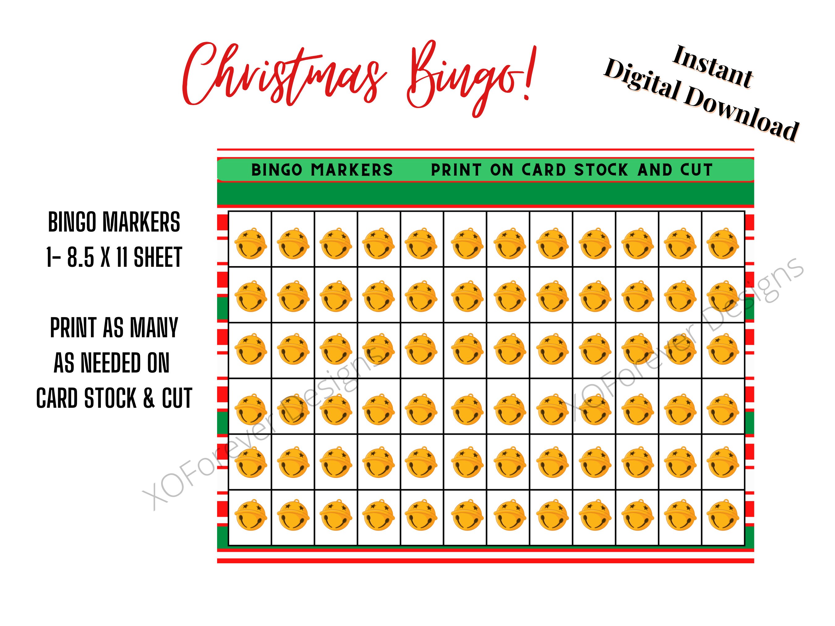 Christmas Bingo, Christmas Printable Bingo, Classroom Bingo, Family ...