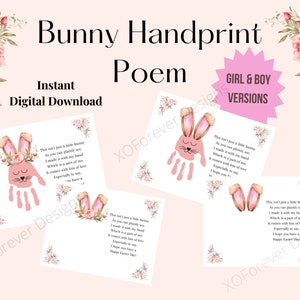Easter Bunny Handprint Craft | Easter Handprint Craft | Handprint Craft ...