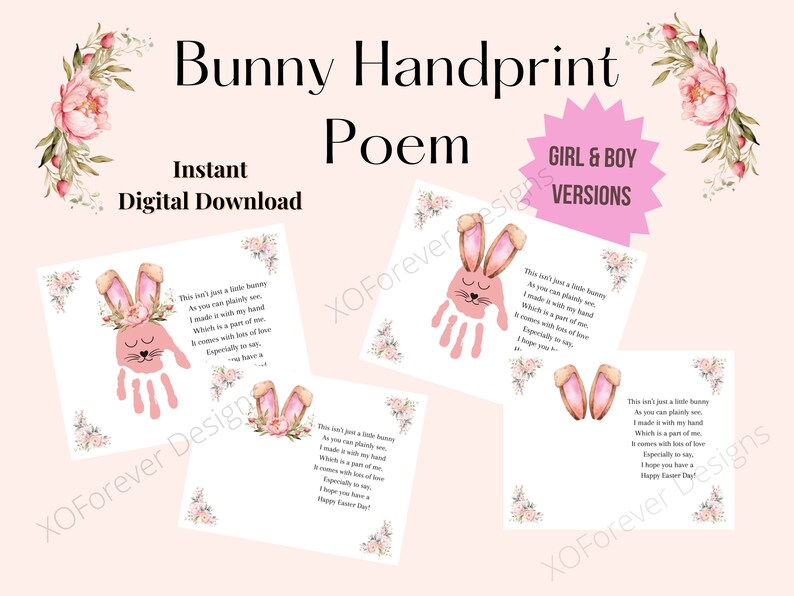 Easter Bunny Handprint Craft | Easter Handprint Craft | Handprint Craft ...