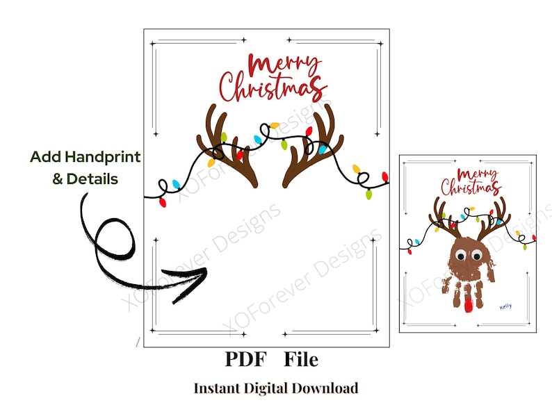 Reindeer Handprint | Christmas Handprint | Reindeer Craft | Christmas ...