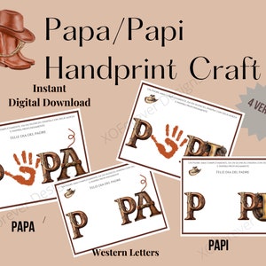 Western Papa/papi | Papa/papi Handprint Craft | Feliz Dia Del Padre ...