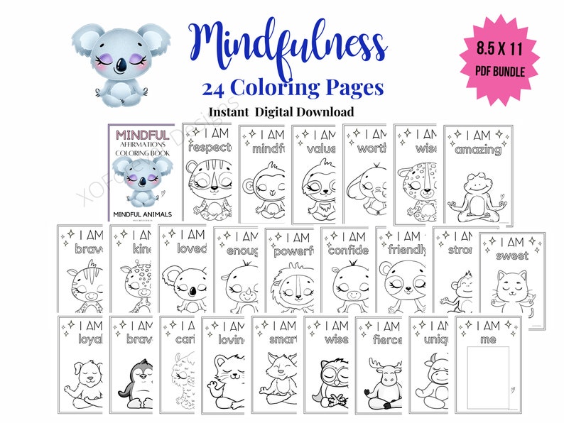 Mindfulness Coloring Book | Positive Affirmations for Kids | Coloring ...