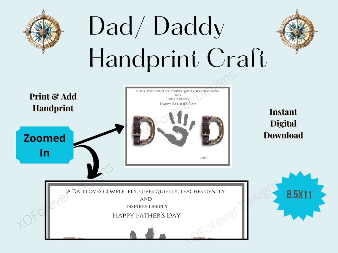 Happy Father's Day Father's Day Handprint Craft Father's Day Poem First ...