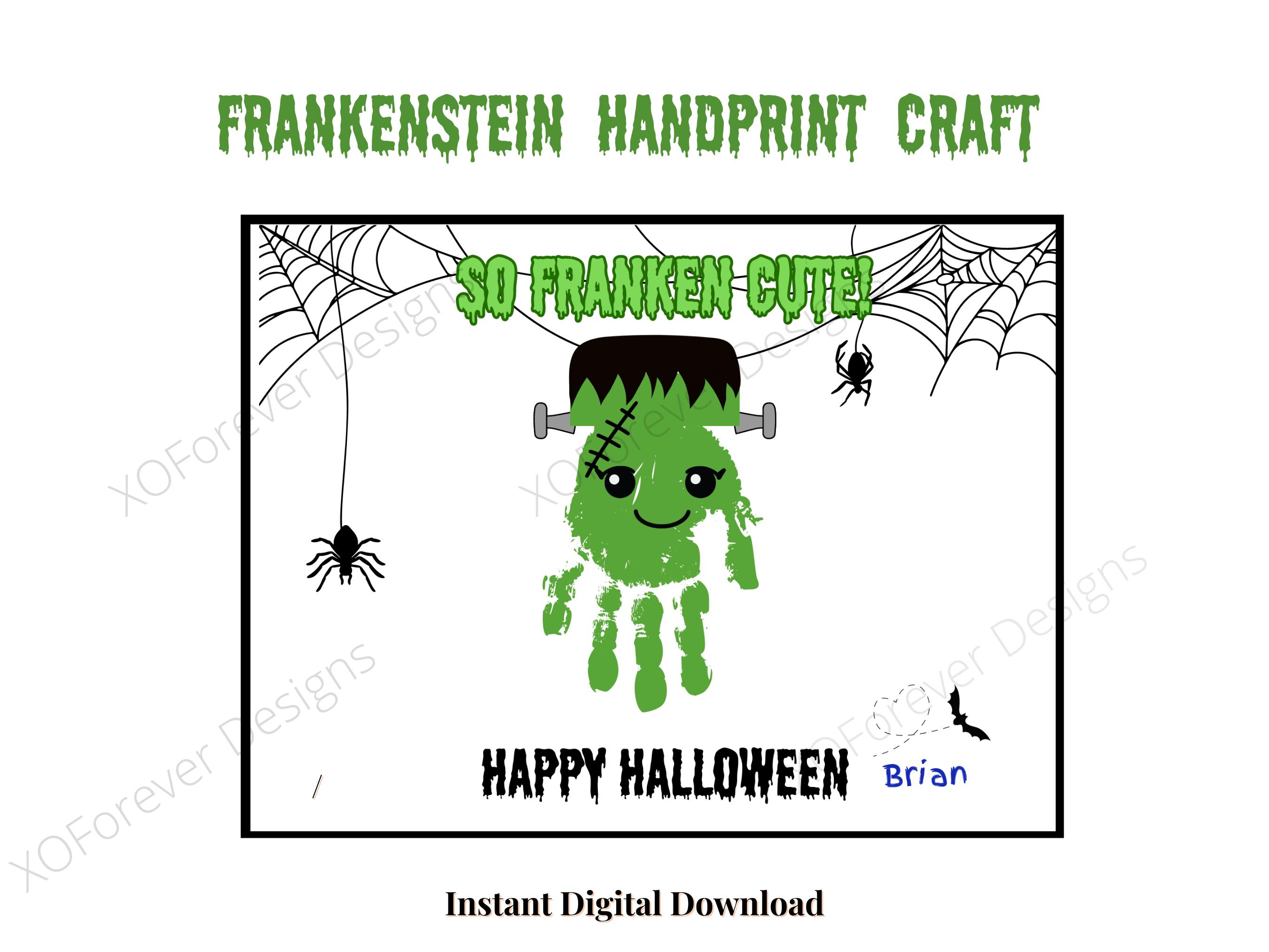 Frankenstein Handprint | Halloween Handprint |fall Art Craft ...