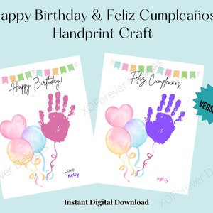 Birthday Handprint | Handprint Craft | Handprint Keepsake | Handprint ...