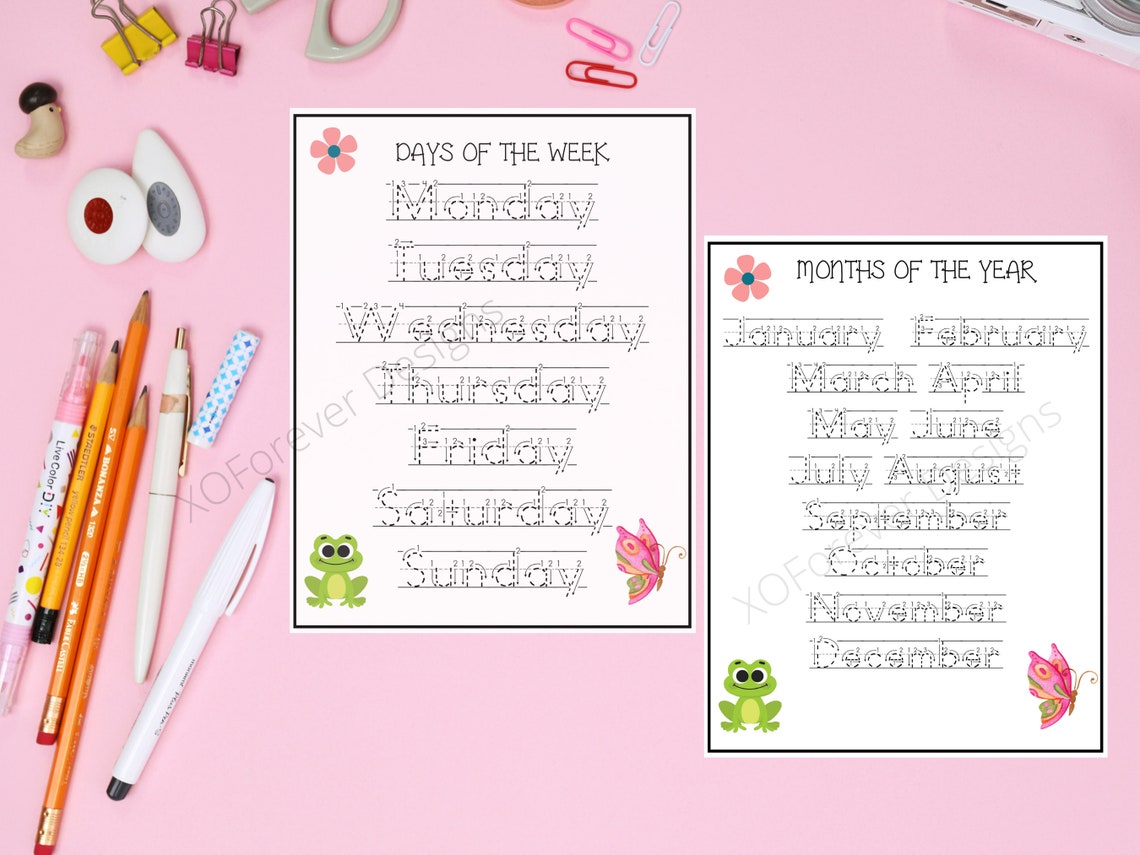 Educational Busy Book Days of the Week Worksheets Months of the Year ...