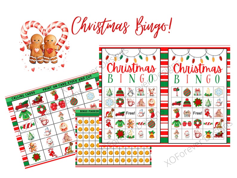 Christmas Bingo, Christmas Printable Bingo, Classroom Bingo, Family ...