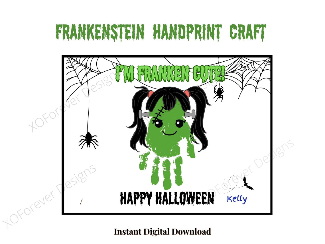 Frankenstein Handprint | Halloween Handprint |fall Art Craft ...