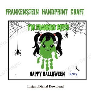 Frankenstein Handprint | Halloween Handprint |fall Art Craft ...