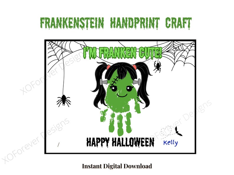 Frankenstein Handprint | Halloween Handprint |fall Art Craft ...