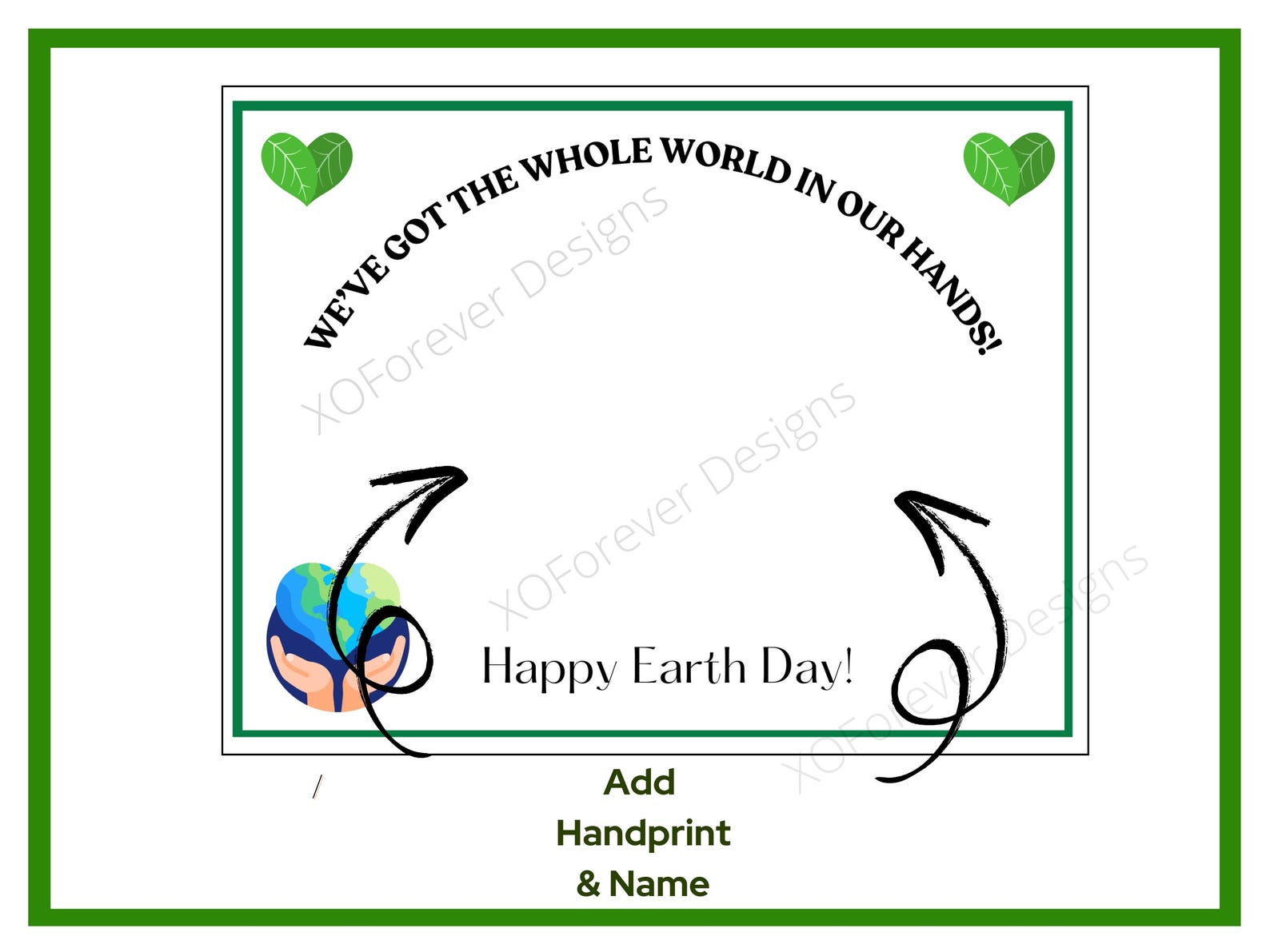Earth Day Whole World in My Hands | Handprint Craft | Earth Day Craft ...